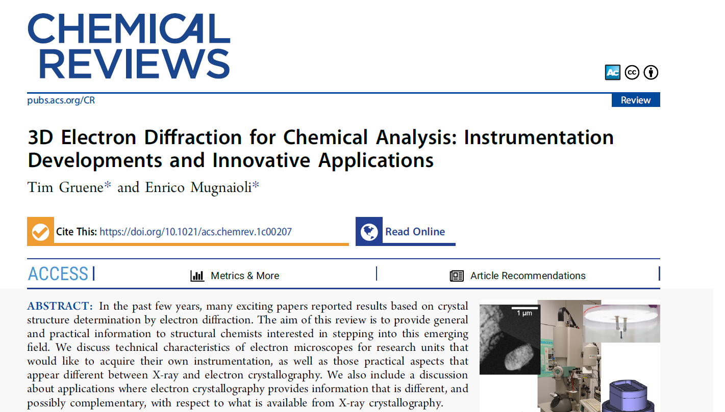 Instrumentation and applications for ED: a paper from Tim Gruene and ...